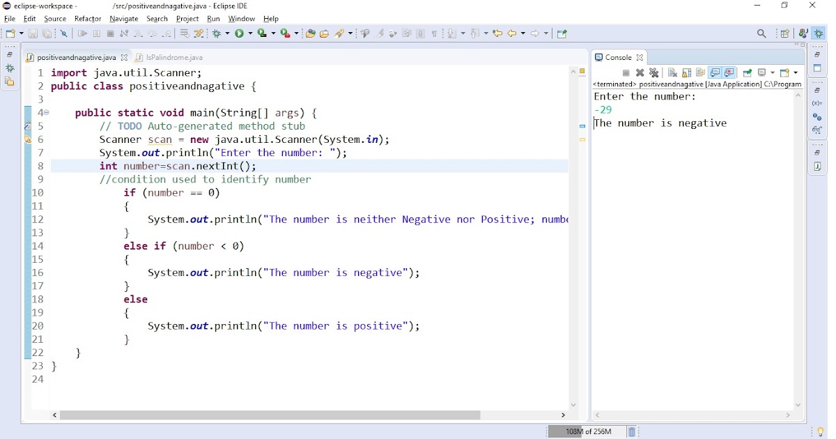 Basic Java Programs Positive And Negative