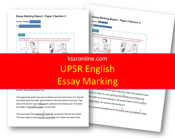 kssronline.net - KSSR, DSKP, UPSR, LINUS: UPSR English Essay Marking