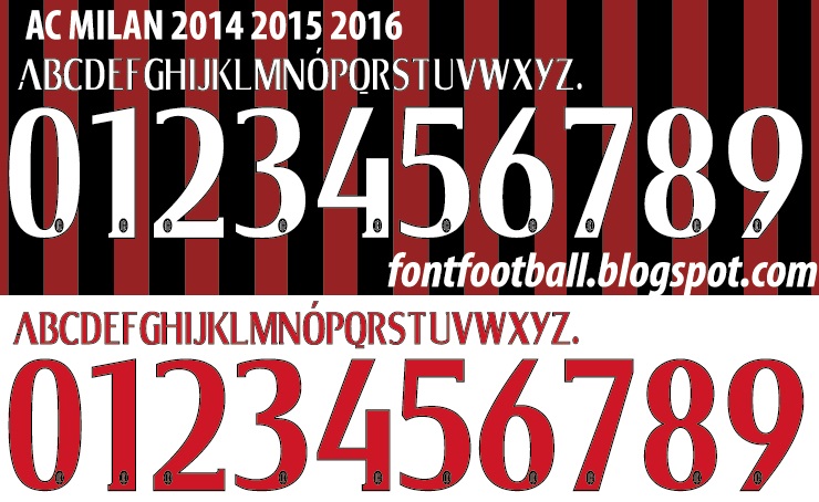 FONT FOOTBALL: Font Vector AC Milan 2015 2016 kit