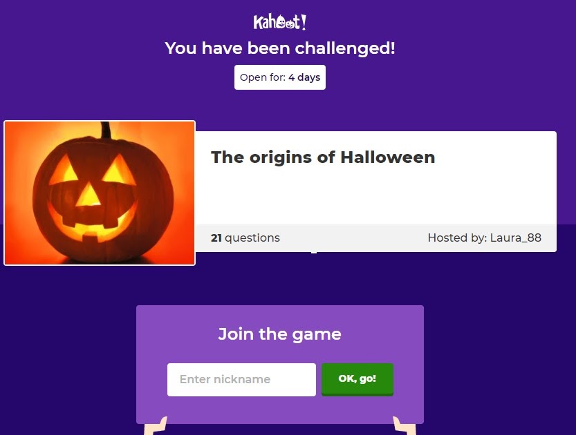 LA SUPER CLASE DE 5º (CEIP LA ISABELA): KAHOOT: "THE ORIGINS OF HALLOWEEN"
