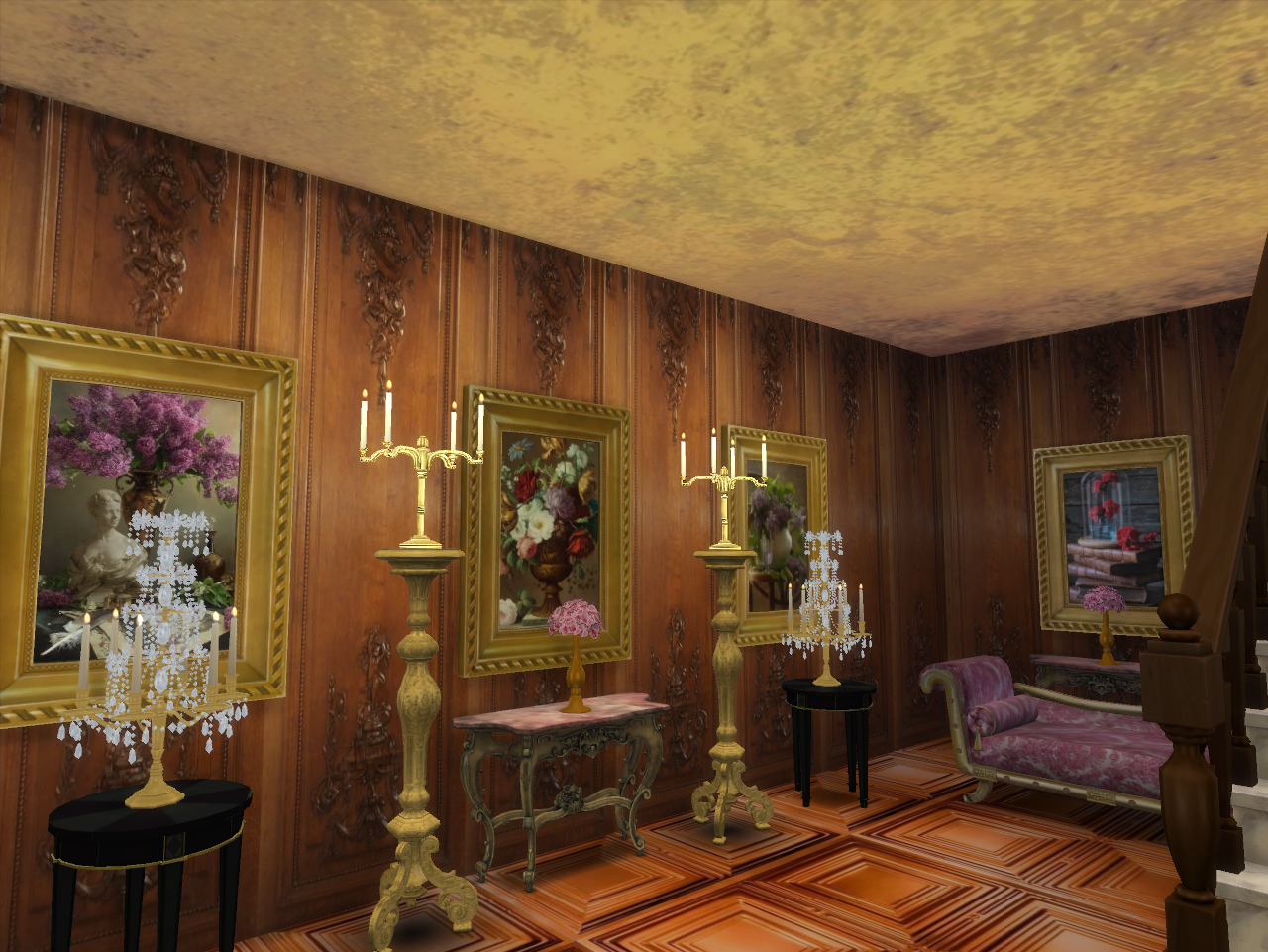 Anna Quinn Stories: Amazing Golden Ornamented Ceilings Set V For SIMS 4