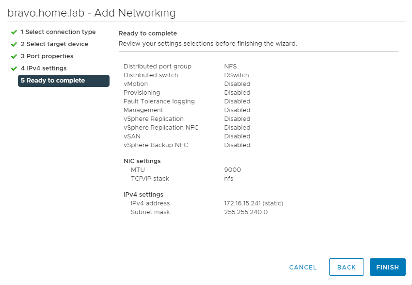 vSphere 7 - Specify a vmkernel adapter to use for NFS datastores Step ...
