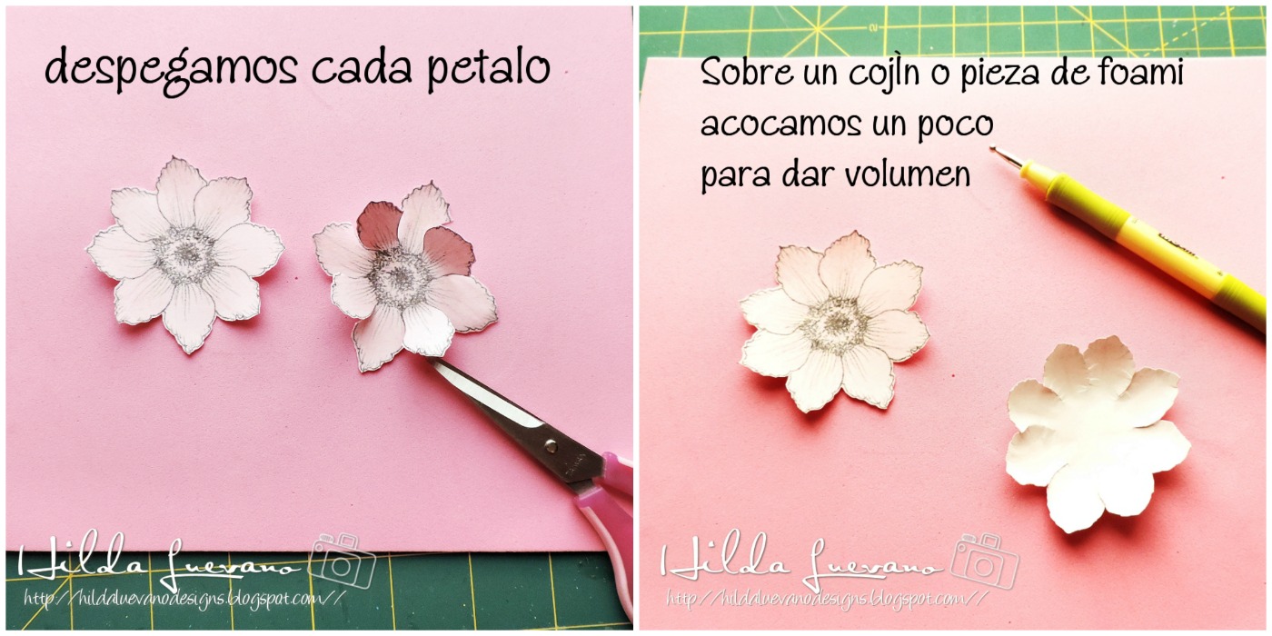 Hilda Designs: Tarjeta con Flores para Scrap 12 Pasos