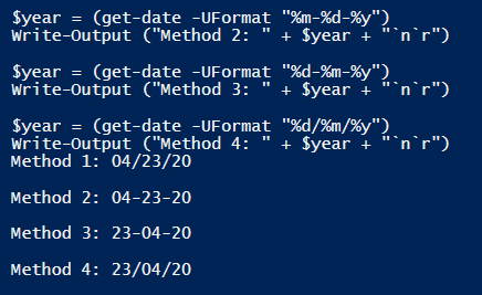PowerShell Date Formatting