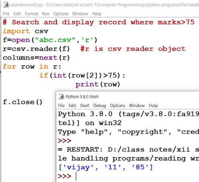 COMPUTER SCIENCE PYTHON AND C++: Pyhton Accessing CSV File ,Reading and ...