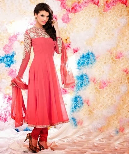 Front Open Double Shirts Designs | Double Shirt Anarkali Suits 2013-14 ...