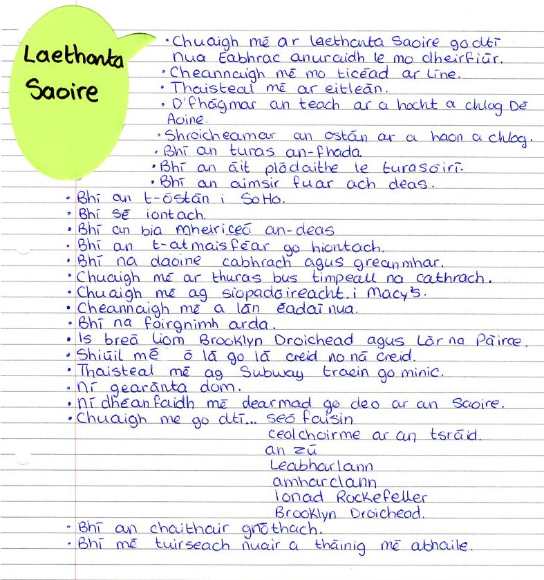 Study Notes By Kaz: Irish Oral: OL