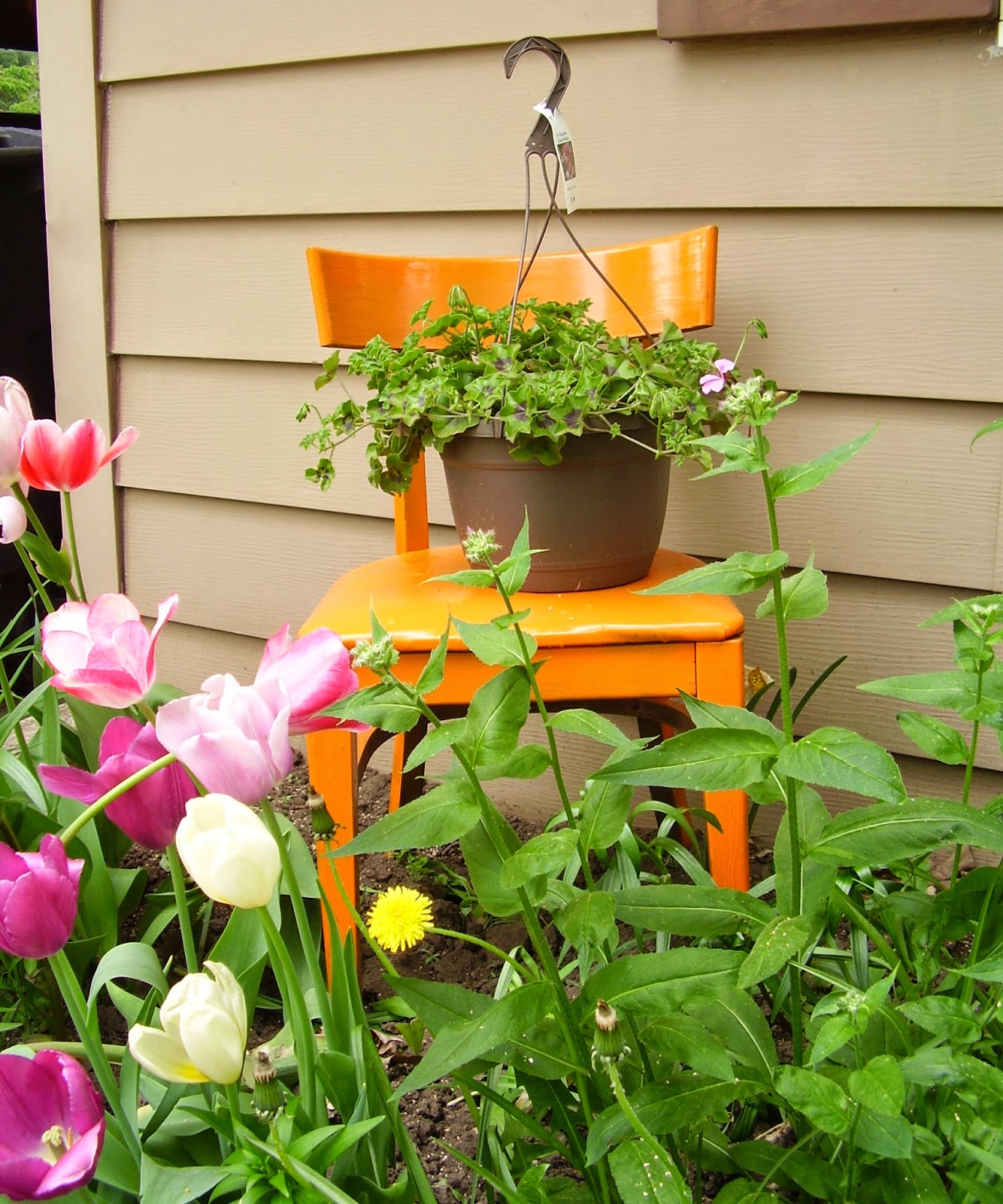 Paper Therapy Ponderings: Painted Chairs and My Flower Garden