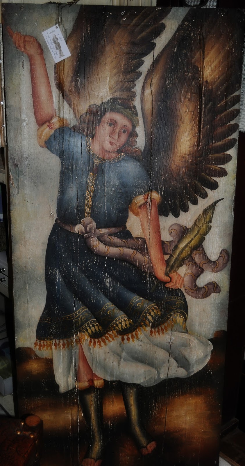 .: Old & Muted Rustic Angel Paintings