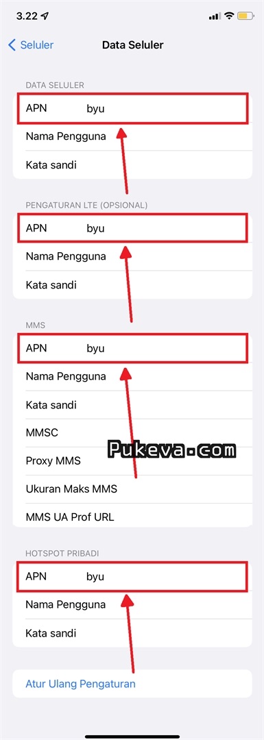 Cara Setting APN / Personal Hotspot By.u di iPhone dan iPad | PUKEVA