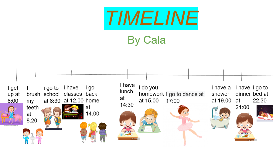 Pop into the English bubble: CHALLENGE. TIMELINE ABOUT YOUR DAILY ROUTINE