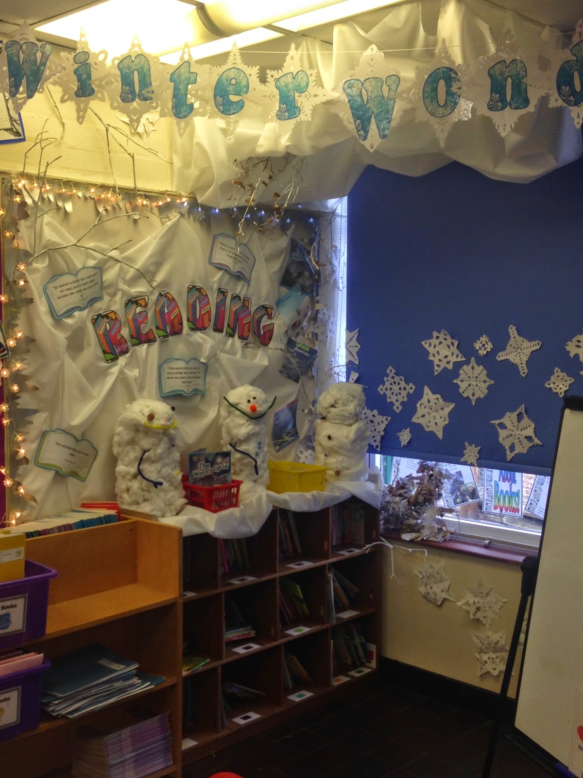 Creative Teaching Displays: Winter Wonderland Reading Corner.