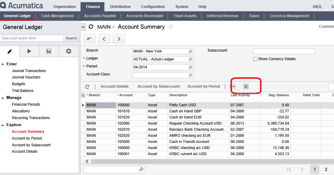 Acumatica Singapore Refreshing Data In Excel From Acumatica Inquiries 4073