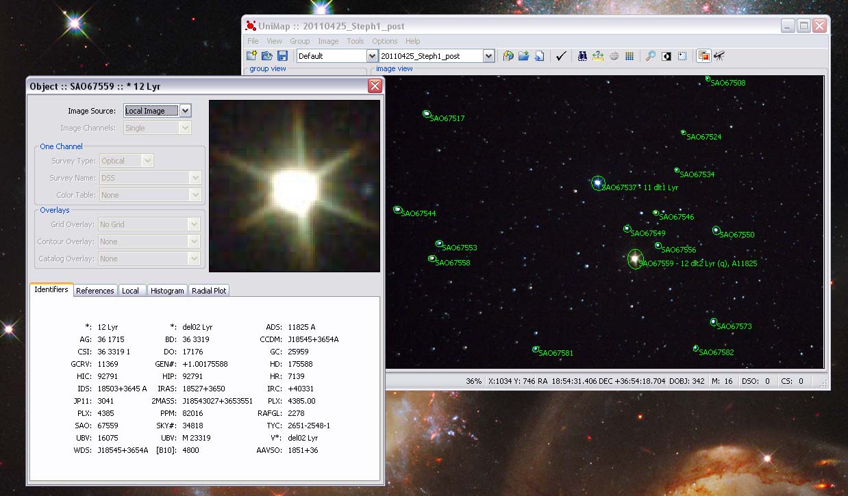 Astronomy plate solving software - fotopasa