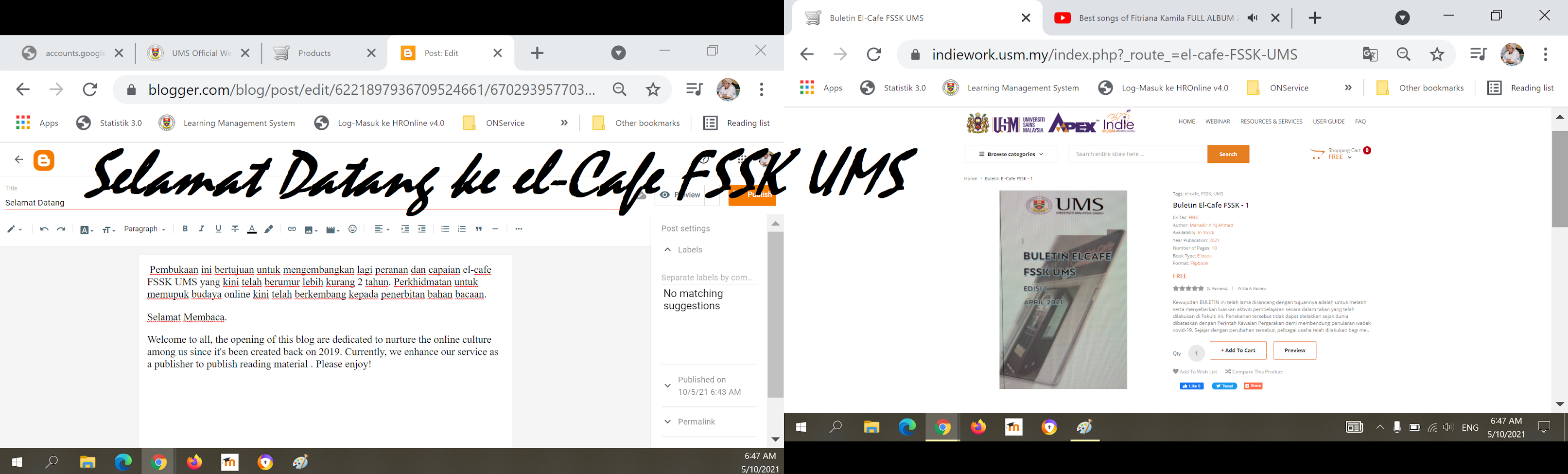 e-Learning Cafe, FSSK UMS: Selamat Datang