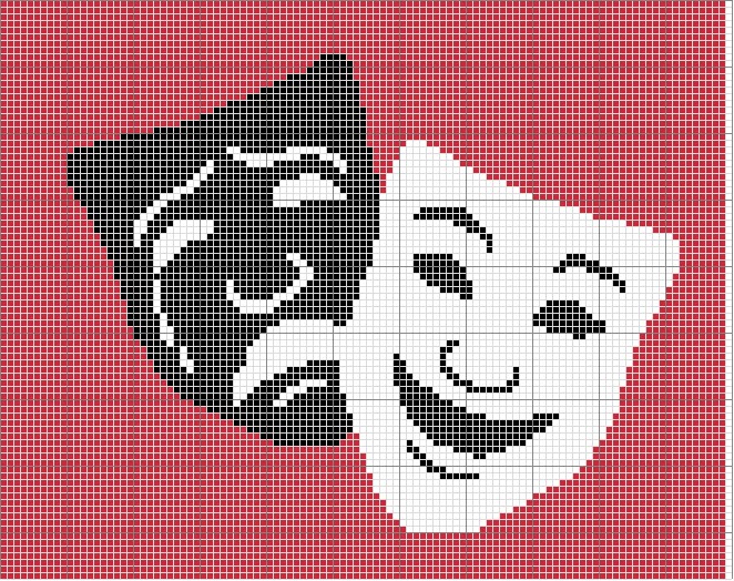 Kendra's Crocheted Creations: comedy/tragedy masks graph