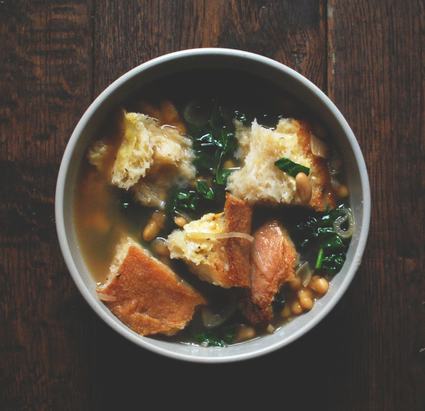 onion-skin broth & tuscan bread soup