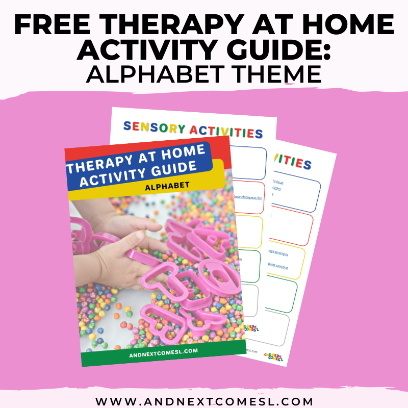 Free Alphabet Themed Therapy at Home Activity Guide | And Next Comes L ...