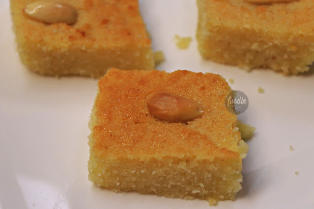 Basbousa Recipe | Middle Eastern Sweet semolina Cake