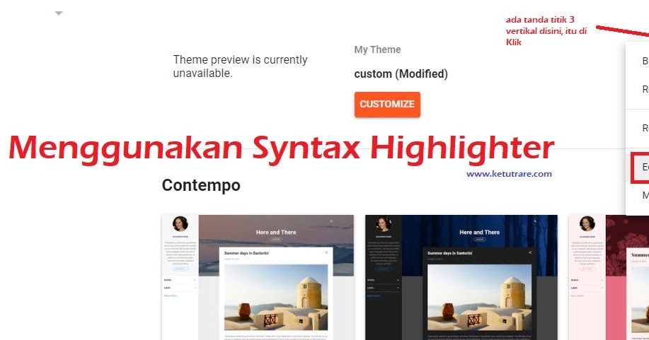 Cara Memasang Syntax Highlighter Keren di Blogger - KETUTRARE