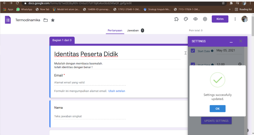 Cara membuat soal dengan menggunakan Google Form