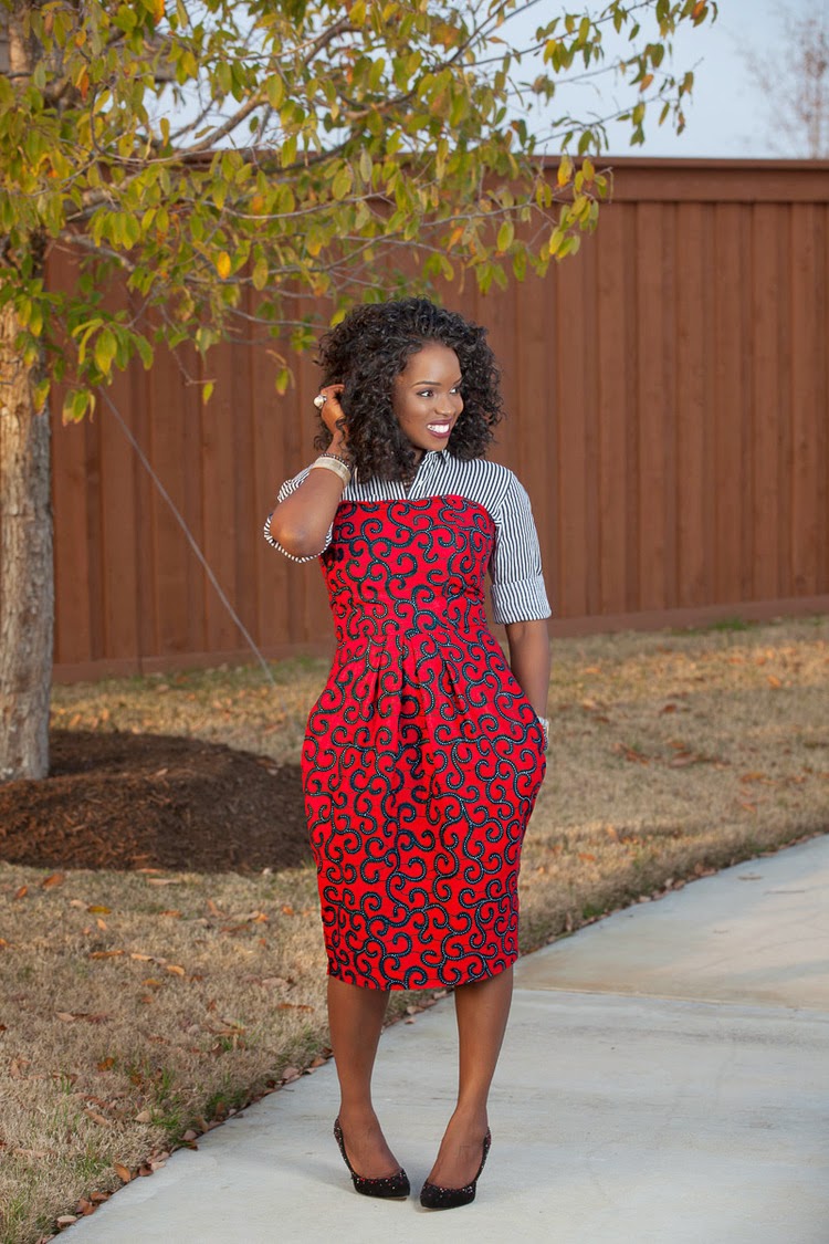 Tswana Designs & Fashion: Red African Print Dress By Jokotade