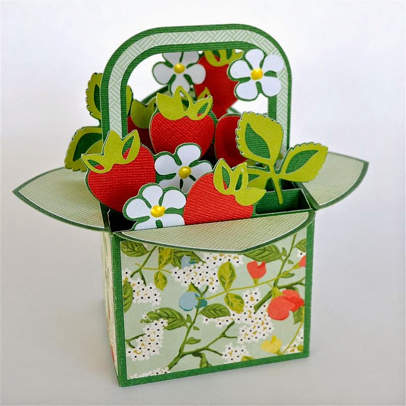 Capadia Designs: Strawberry Box Card from SVG Cuts