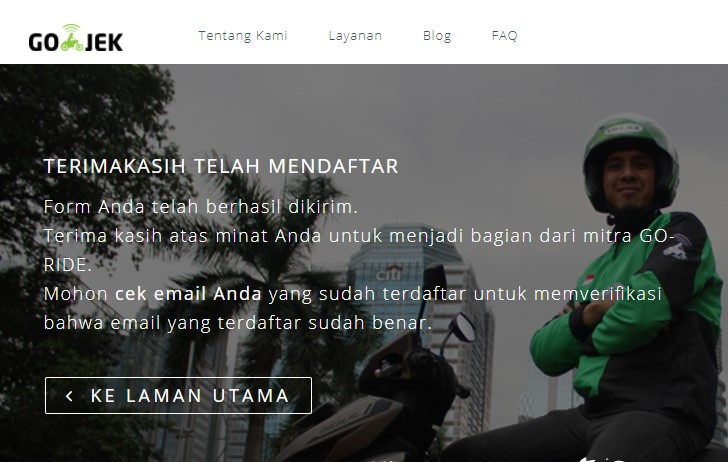 Cara Daftar Gojek Online | Formulir Pendaftaran Online Gojek - Tukang Cara