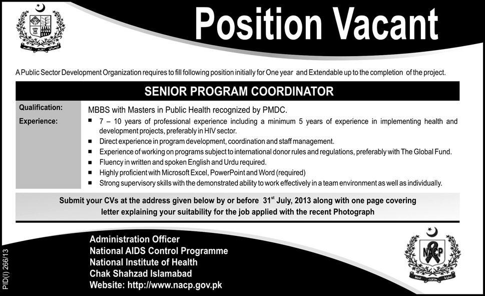 Jobs FOR All: POSITION VACANT