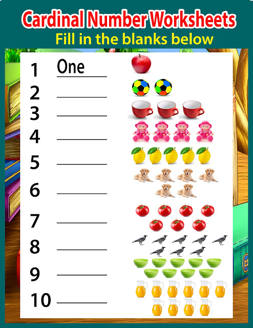 Cardinal Numbers Chart (1-20) / Numbers Chart/ kids book