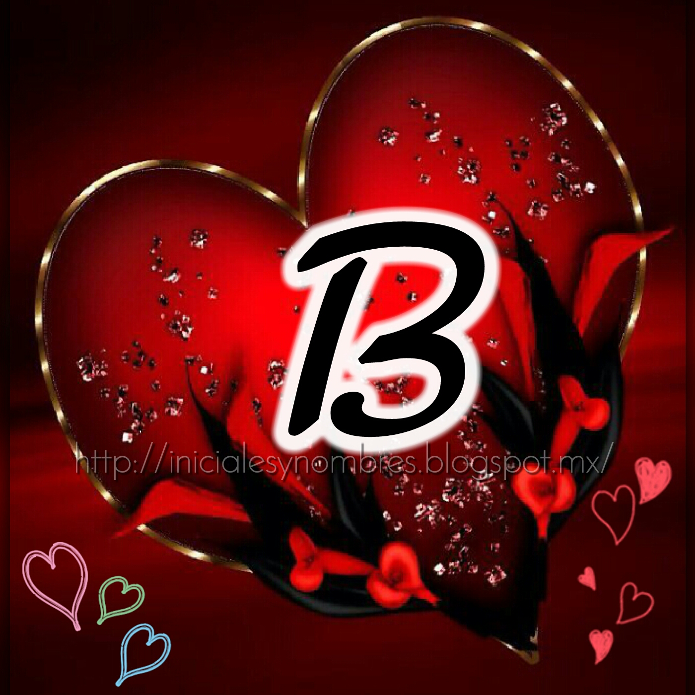 INICIALES Y NOMBRES PARA TI: HERMOSO CORAZON ROJO CON INICIALES