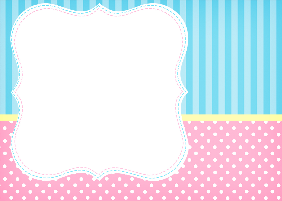 Celeste, Rosa y Amarillo: Invitaciones para Imprimir Gratis. - Oh My Bebé!