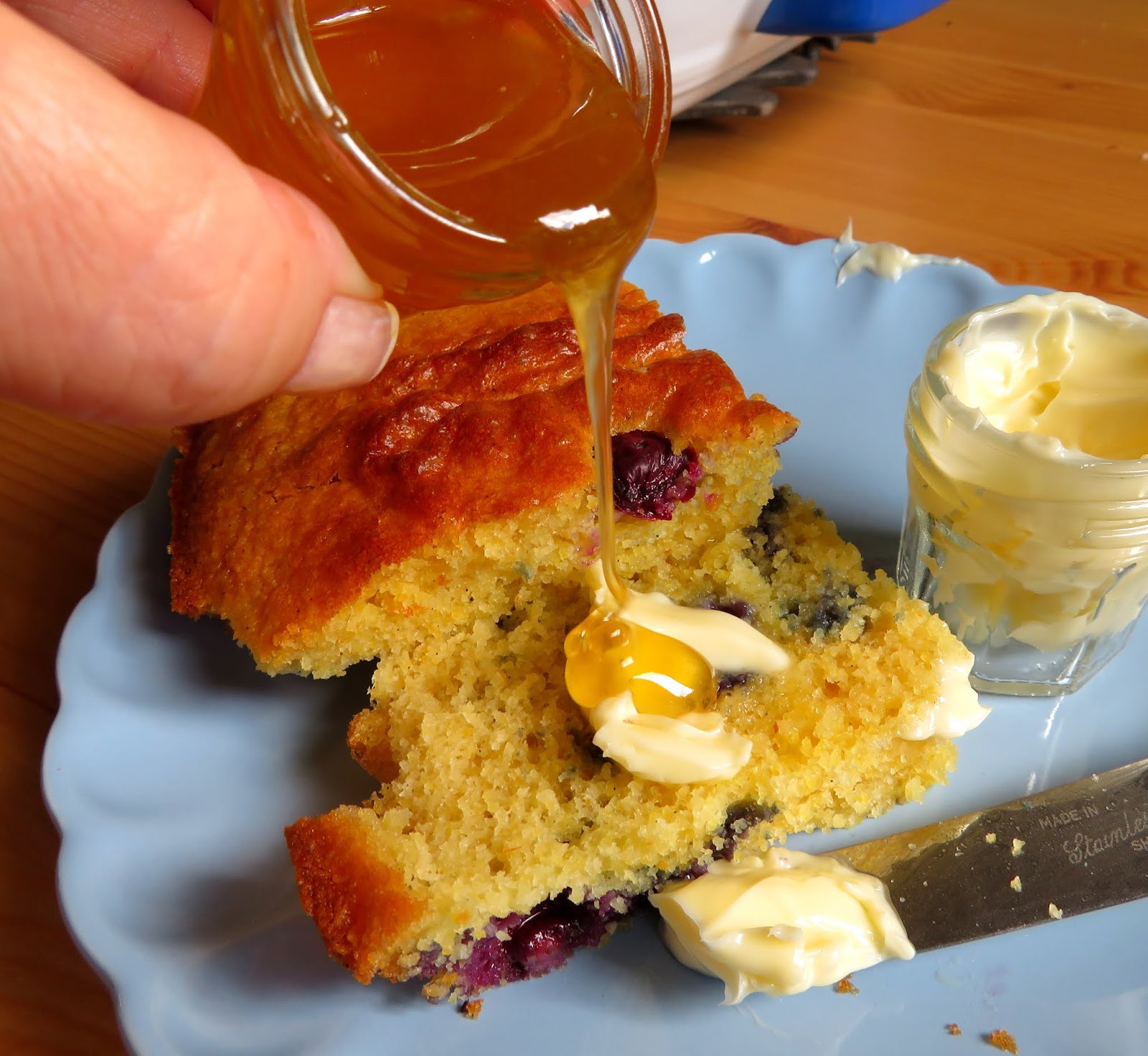 Blueberry & Vanilla Breakfast Corn Bread | The English Kitchen