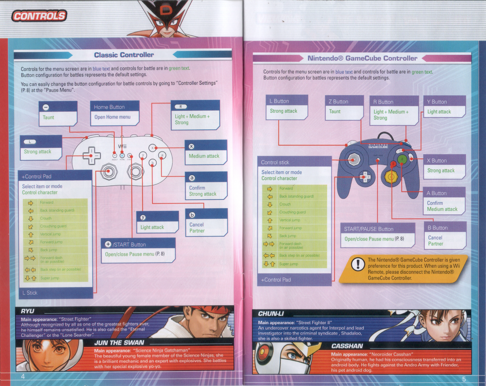 Tatsunoko vs. Capcom: Ultimate All-Stars (Wii, US) Manual Scans