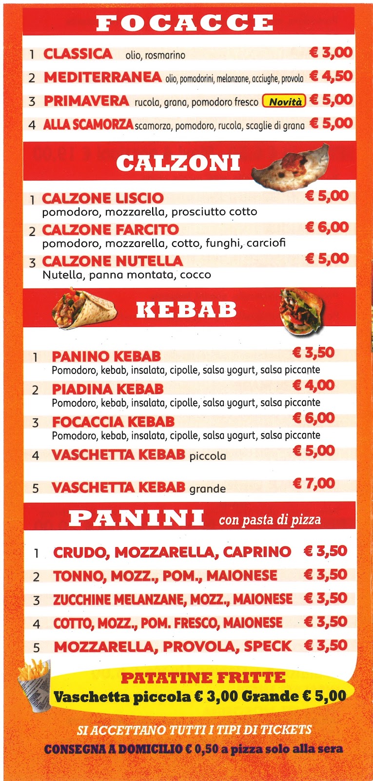 Menu e Prezzi: Pizzeria da asporto Il Nilo 2 ad Agrate Brianza