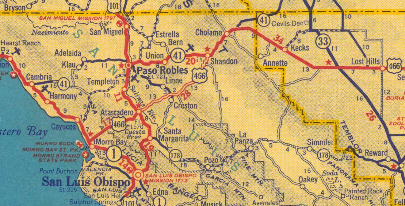 Legacy of US Route 466 Part 3; Morro Bay to Shandon via Rocky Canyon