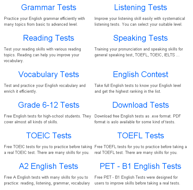 English Elda: EnglishTestStore