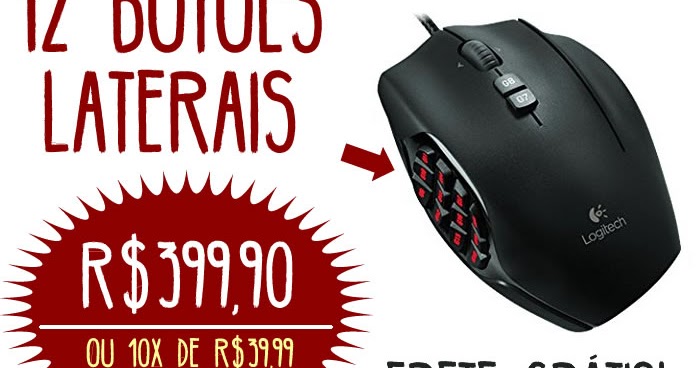 Mouse Gamer Logitech com 12 botões laterais!