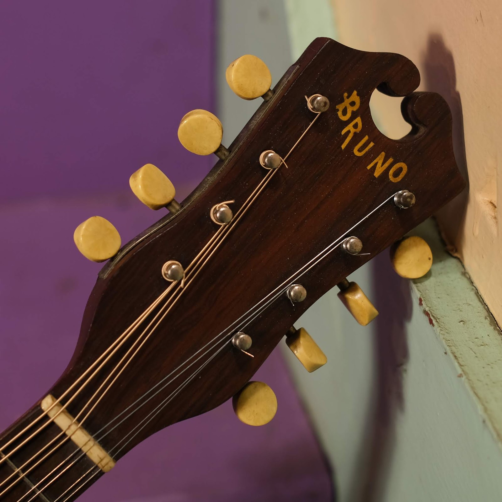 1890s Bruno Fancy Bowlback Mandolin