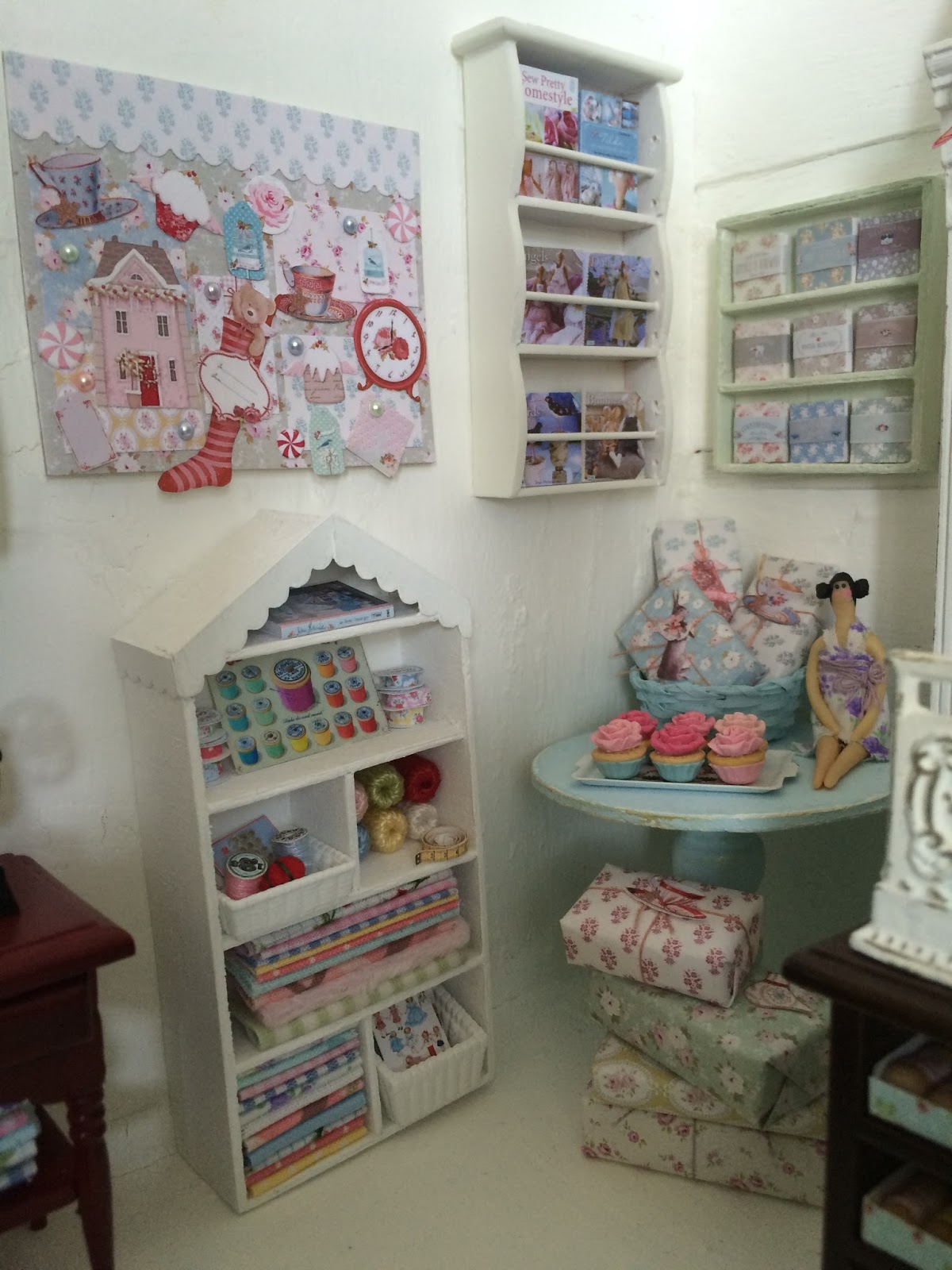 Baking In Miniature: 1:12 Scale Tilda Shop & 1:6 Scale Sewing Room