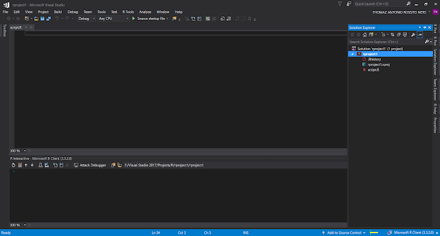 Tecnologia : Primeiro projeto com o R no Visual Studio 2017