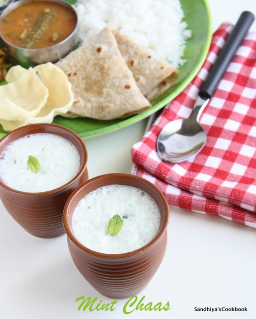 Sandhiya's Cookbook: Mint Chaas | Masala Chaas | Savory Buttermilk