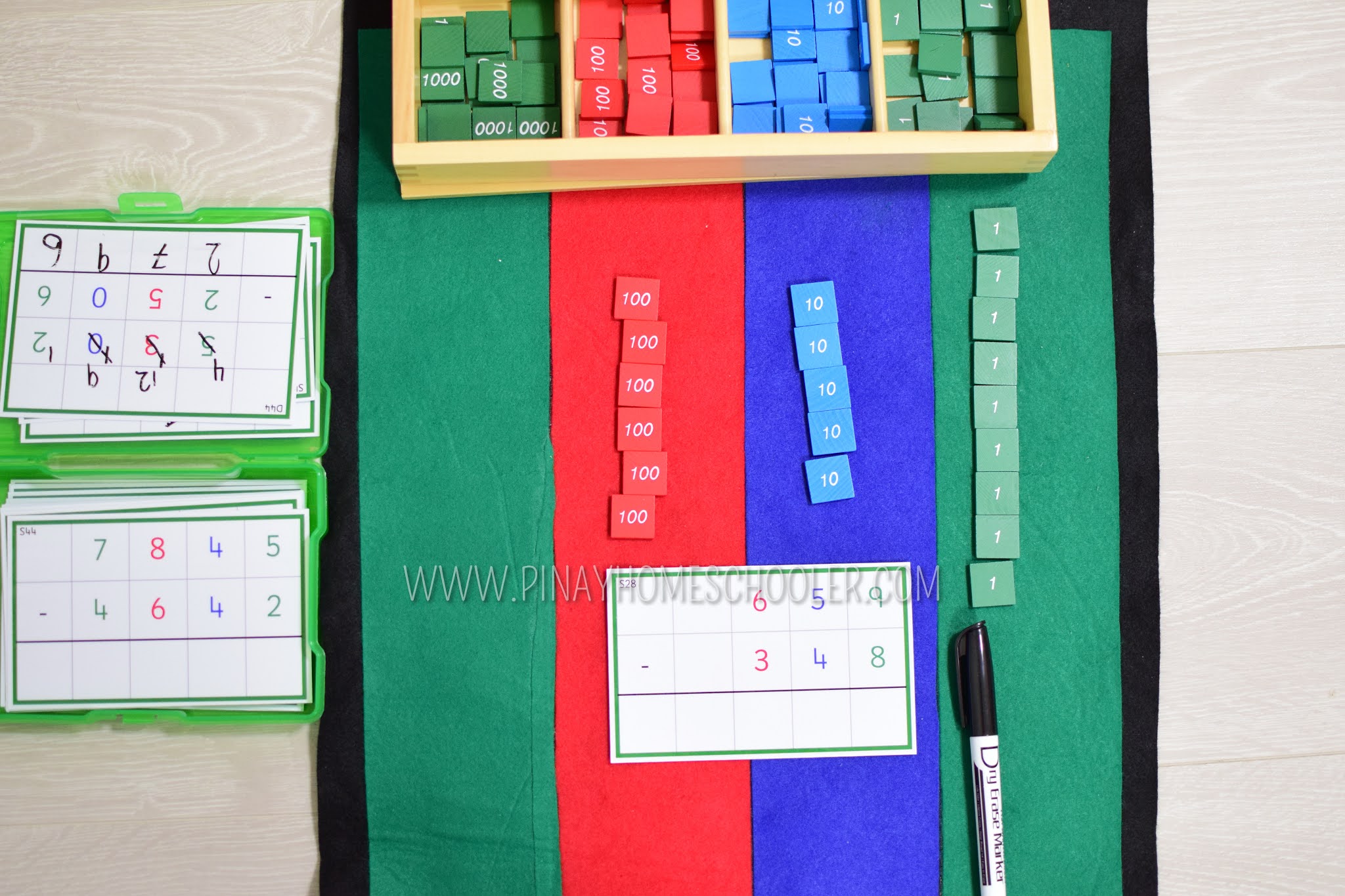 Learning Subtraction with Montessori Stamp Game | The Pinay Homeschooler