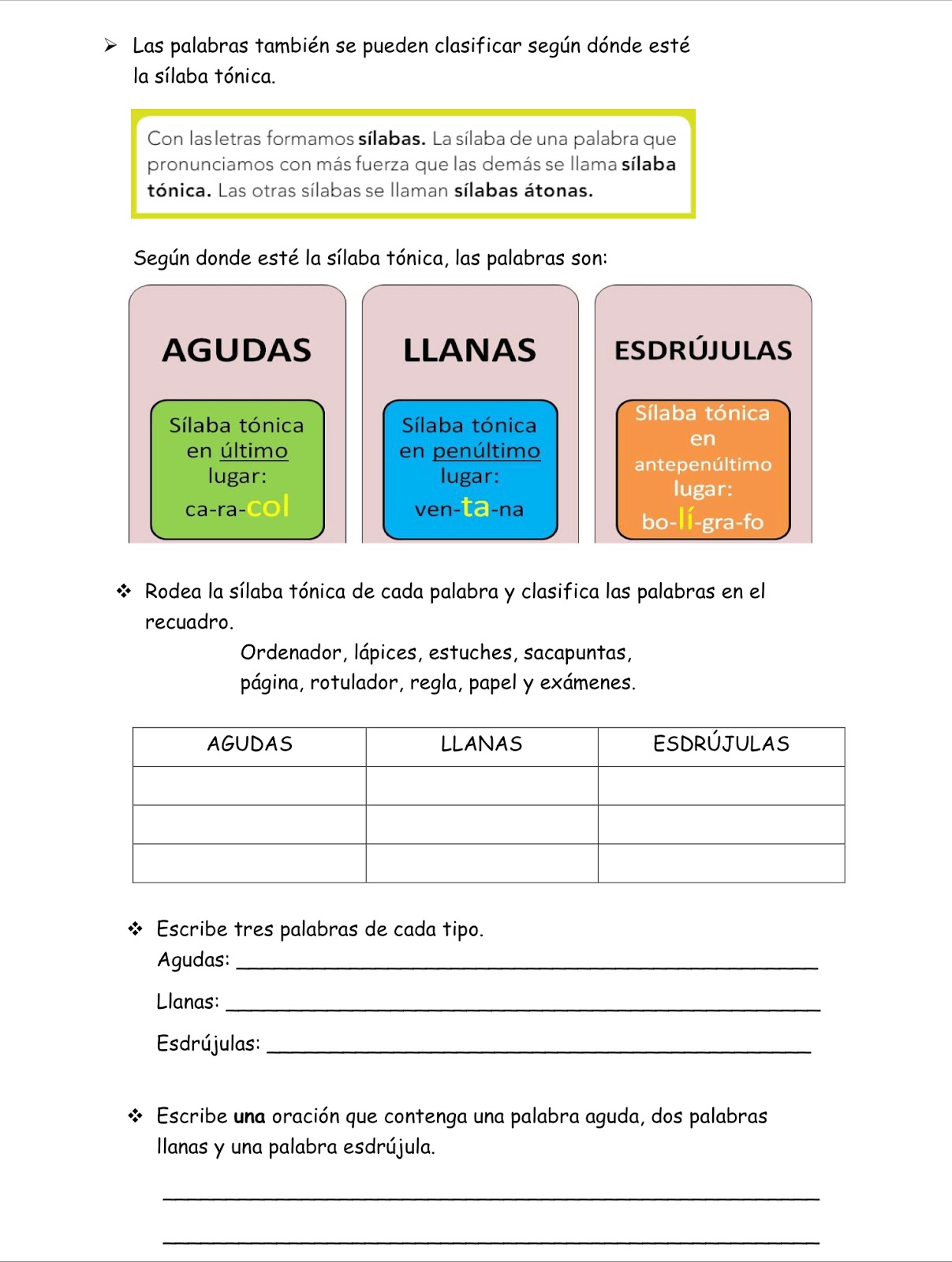 El blog de mi clase La Leala: LENGUA: REPASO TILDES