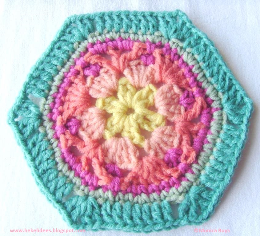 Hekel Idees: Tutoriaal en Patroon: Seshoek Romanse