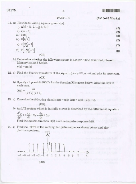 Anna University EC 8352 - SIGNALS AND SYSTEMS NOVEMBER/DECEMBER 2019 ...