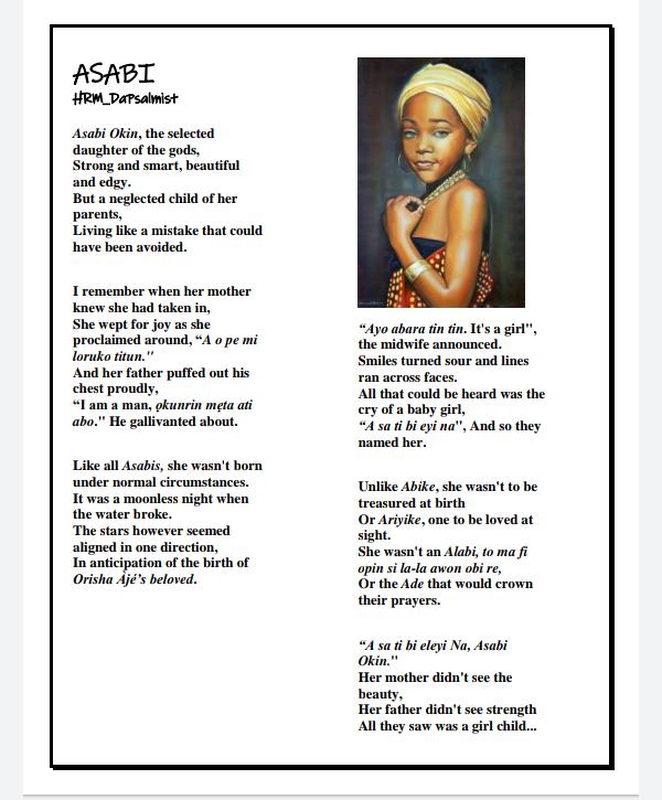 Asabi a Nigerian(Yoruba poem)