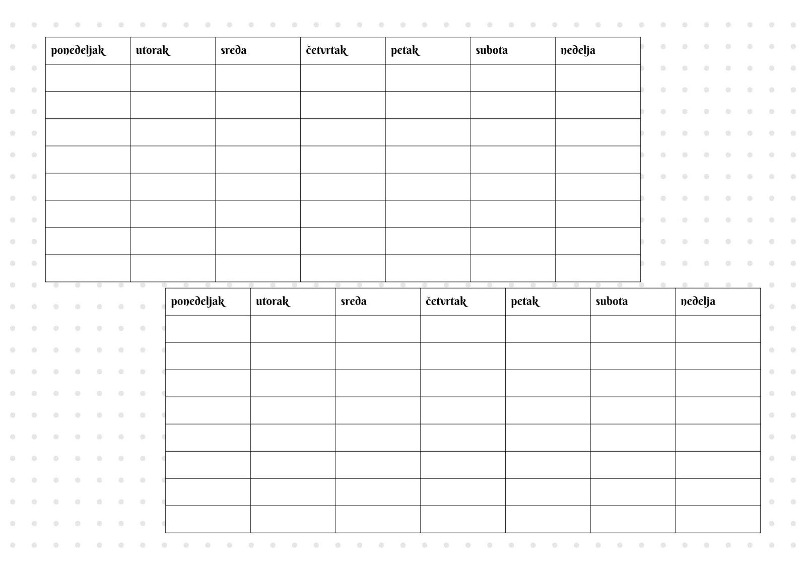 Kreativna radionica BUBA MARA: Mesečni planeri i rasporedi za novu ...