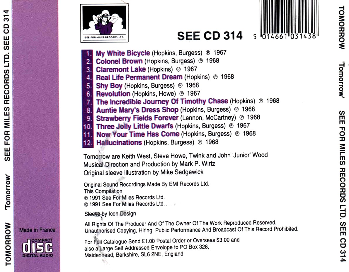 Tomorrow - Tomorrow -1968 With Twink (Pink Fairies on Drums) and Steve ...