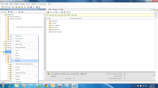 Sql Server knowledge sharing blog: Verify database mirroring solution for auto fail-over using ...
